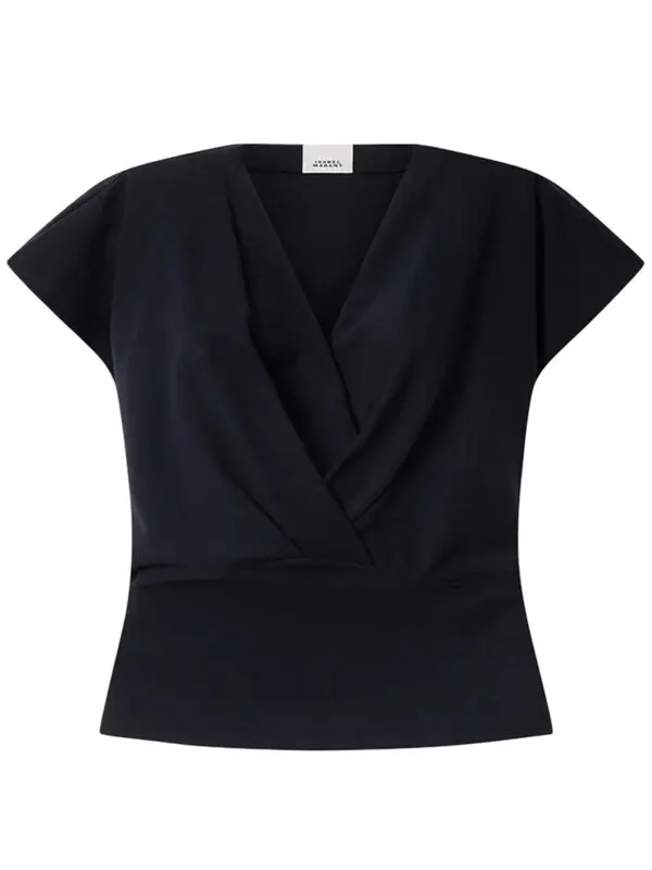 Isabel Marant Étoile Nadrine Draped Cotton Jersey T-shirt - Black