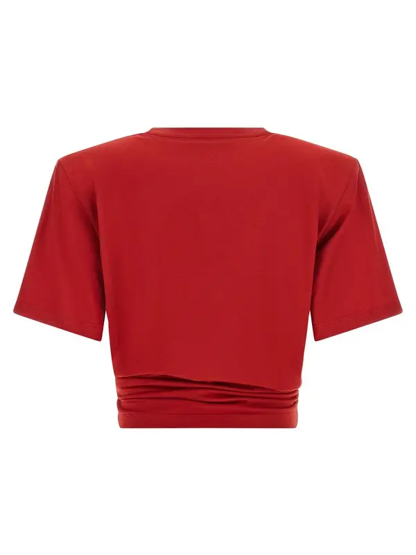 Magda Butrym 02' T-shirt With Rose Appliqu - Red