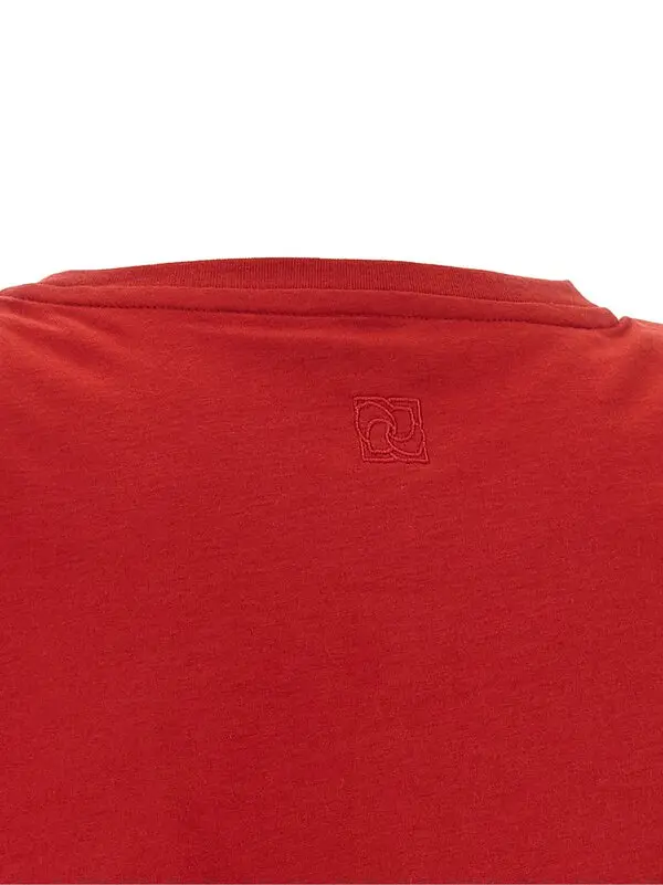 Magda Butrym 02' T-shirt With Rose Appliqu - Red