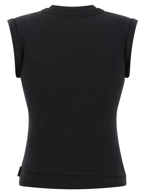 Alexander Wang Twisted Bust Layered Tank Top - Black