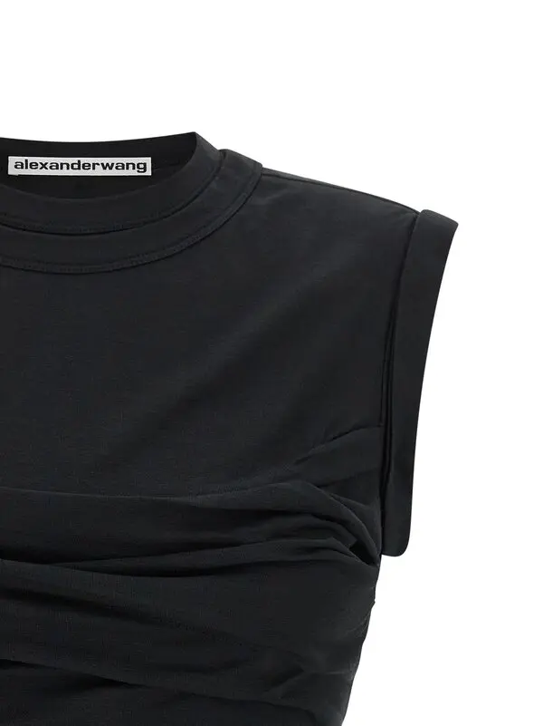 Alexander Wang Twisted Bust Layered Tank Top - Black
