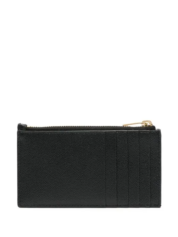 Saint Laurent Cassandre Matelassé Fragments Card Case In Grain De Poudre Leather