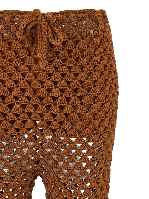 ERMANO SCERVINO Ermanno Scervino Crochet Flared Leg Pants With Drawstring Closure