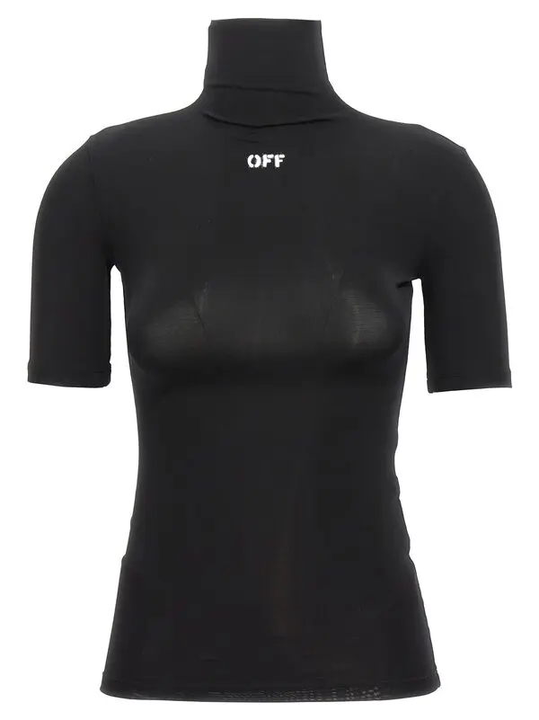 Off-White Off Stamp" Logo Stencil Turtleneck T-shirt - Black
