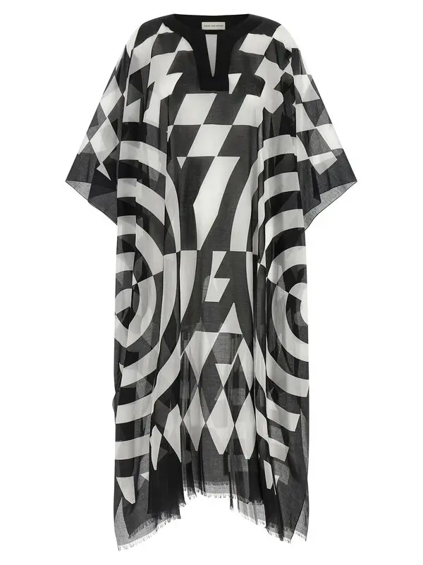 Dries Van Noten Printed Cotton Voile Caftan - Multicolor