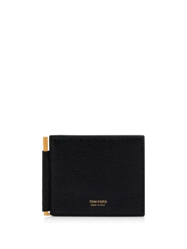 TOM FORD Grained Leather Money Clip Wallet - Black