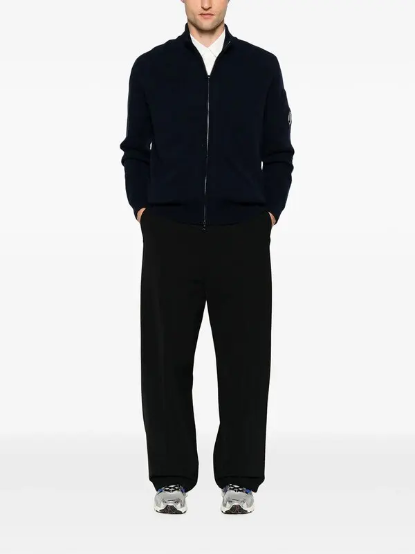C.P. COMPANY Zip-up Knit Cardigan With Logo Detail