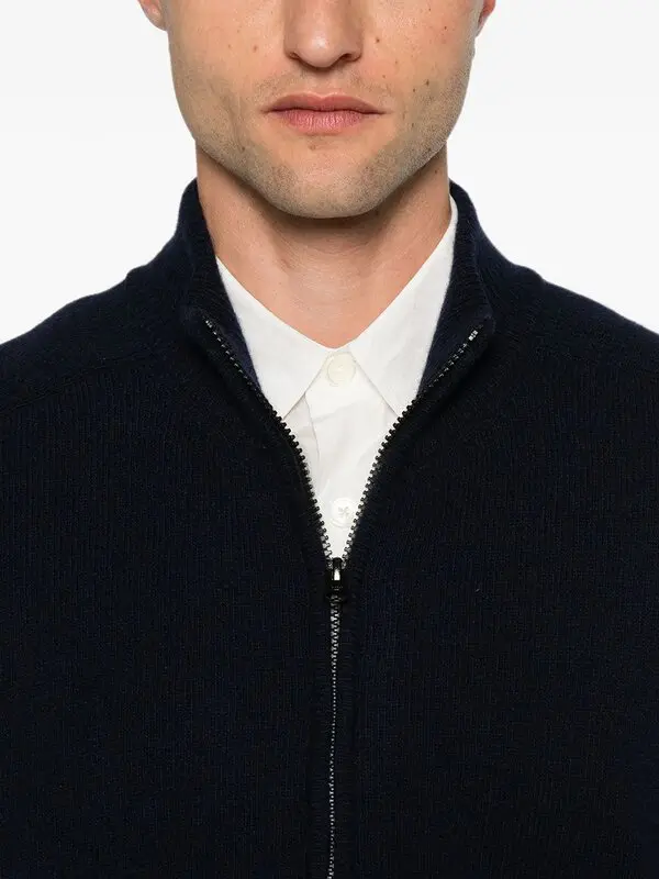 C.P. COMPANY Zip-up Knit Cardigan With Logo Detail