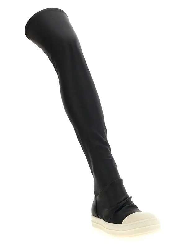 Rick Owens High Stocking Sneak Boots - Black