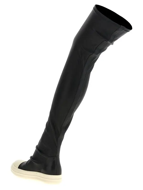Rick Owens High Stocking Sneak Boots - Black