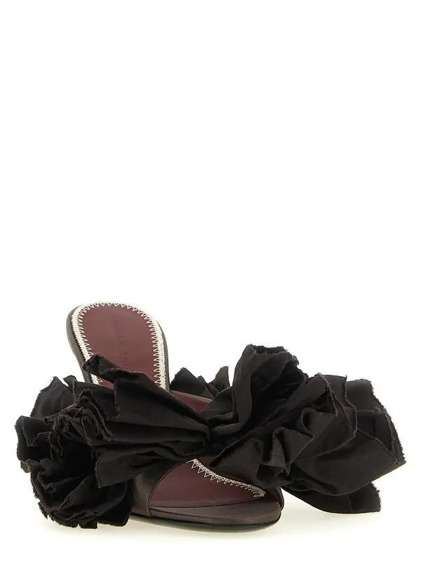 Magda Butrym Taffeta Floral Mule With Stiletto Heel