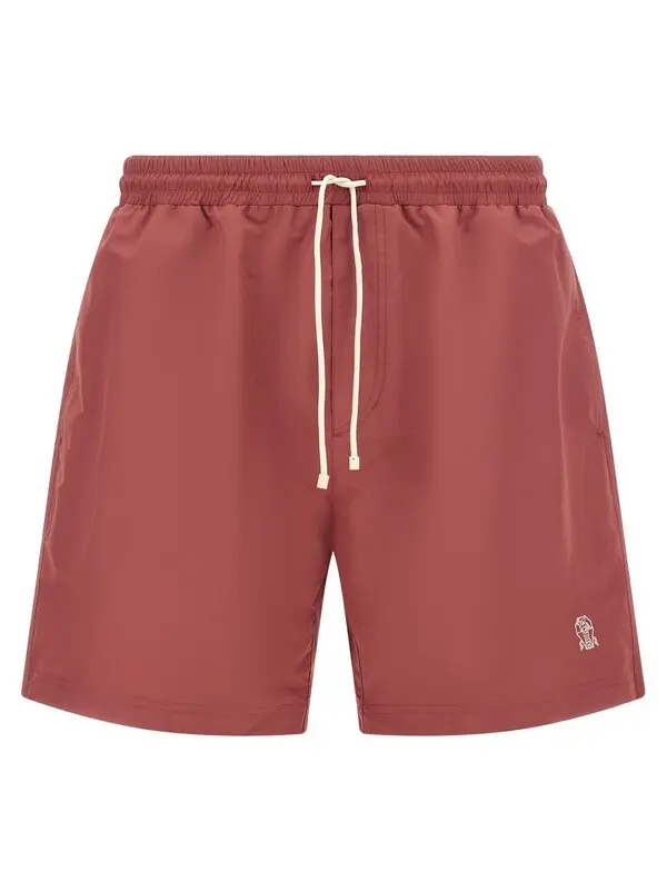 Brunello Cucinelli Solomeo Logo Swimsuit - Red