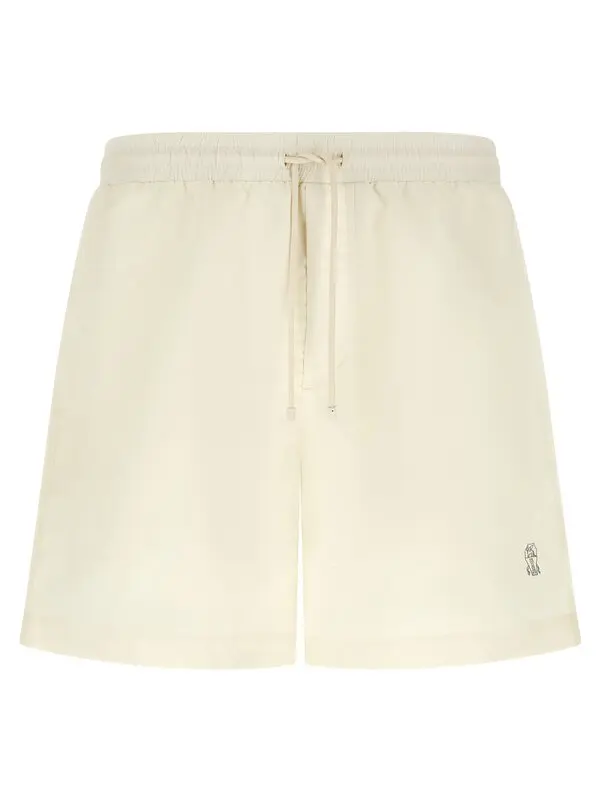 Brunello Cucinelli Logo Swim Shorts - White