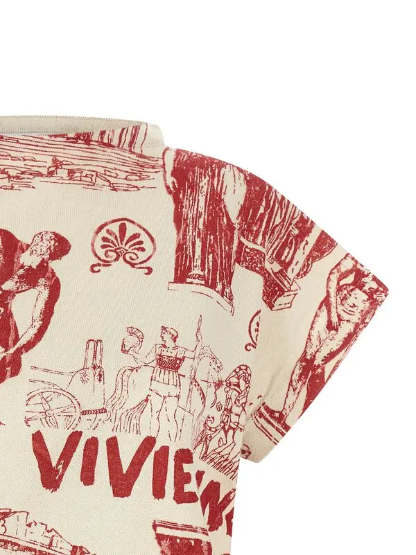 VIVIENNE WESTWOOD Justine Graphic Print Cotton Cashmere Knit Top - Red