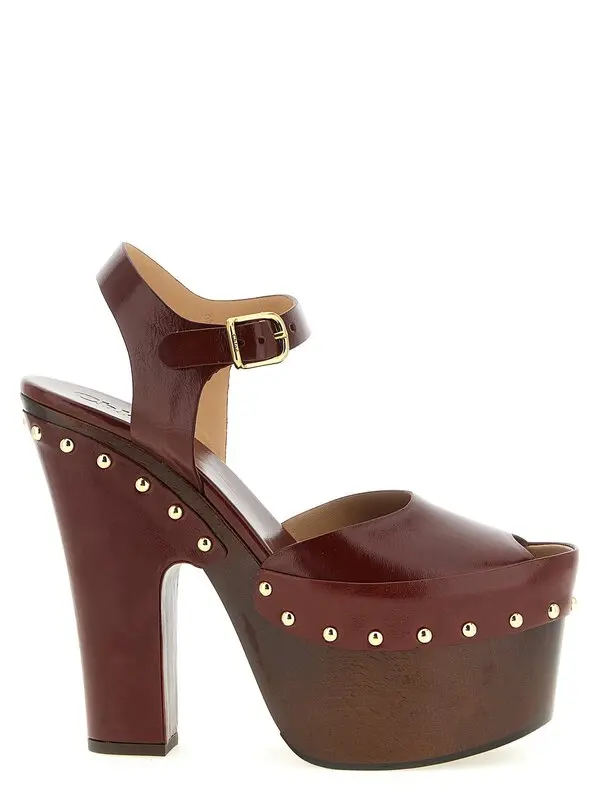 Chloé Meret Platform Clogs With Adjustable Ankle Strap - Multicolor