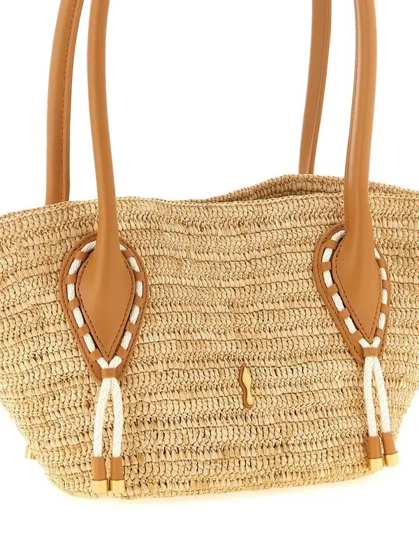 CHRISTIAN LOUBOUTIN Venus Basket Mini Shopping Bag - Cream
