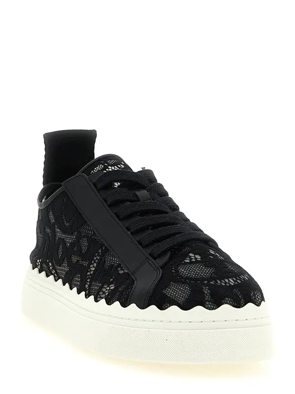Chloé Lauren' Lace Sneakers - Black