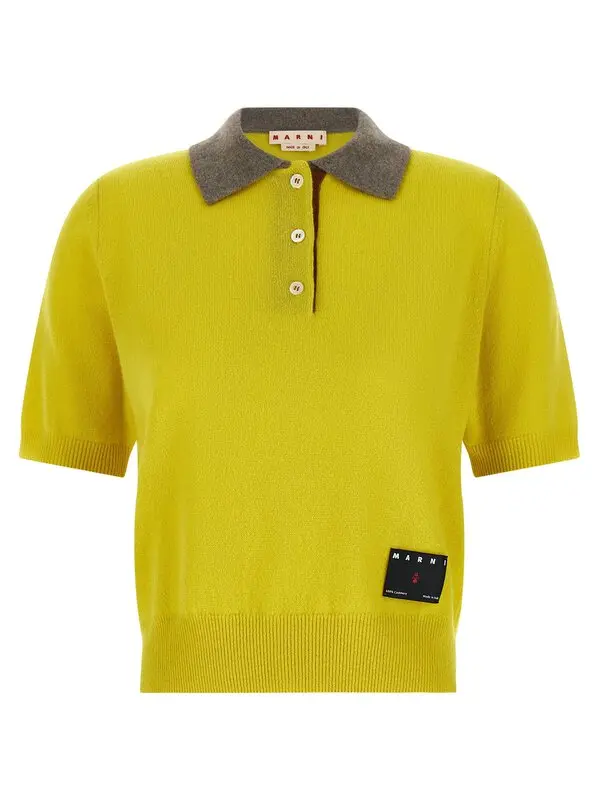 Marni Cashmere Polo Shirt - Yellow