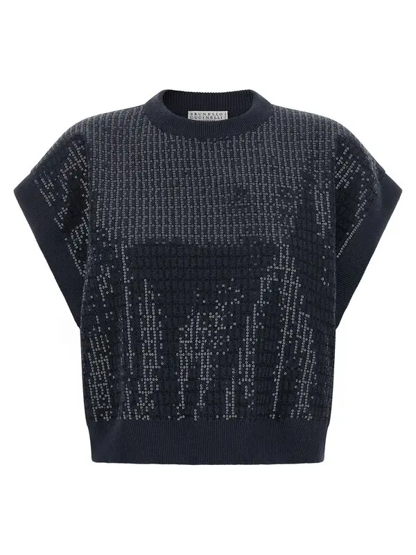 Brunello Cucinelli Sequin Embroidered Sweater - Multicolor