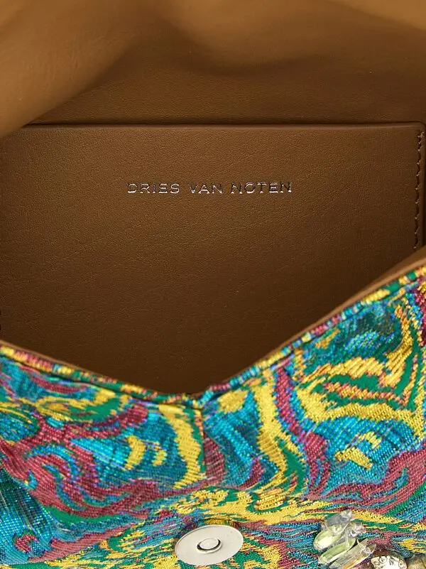 Dries Van Noten Embellished Jacquard Envelope Clutch