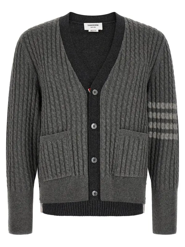 Thom Browne 2-in-1 Trompe L'œil Cardigan - Gray