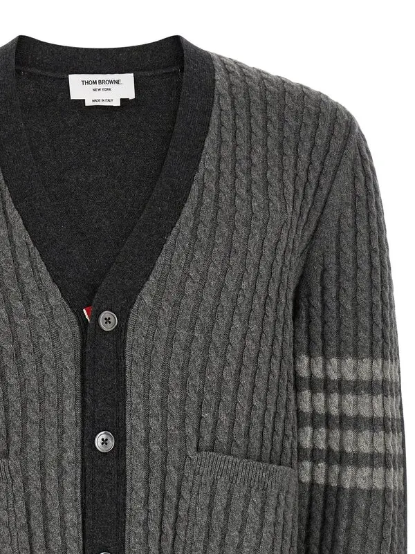 Thom Browne 2-in-1 Trompe L'oeil Wool Cardigan