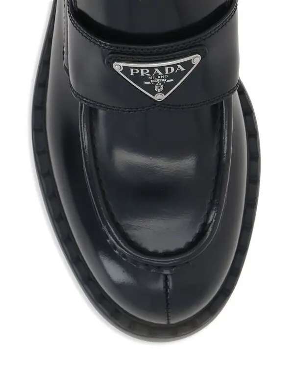 Prada Brushed Leather Loafers