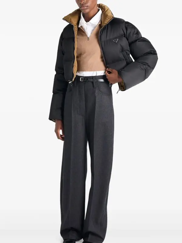Prada Cropped Fit Stand-up Collar Down Jacket