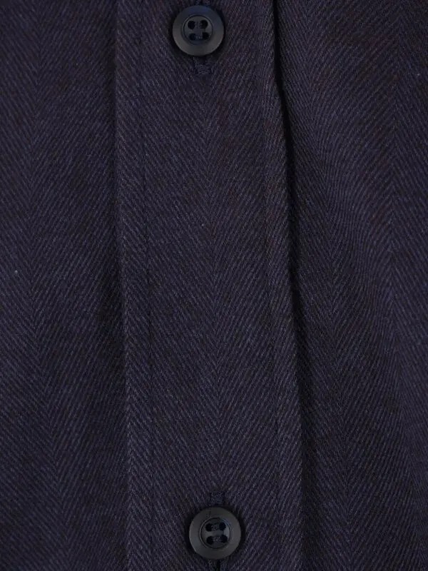 Brunello Cucinelli Herringbone Cotton Blend Shirt