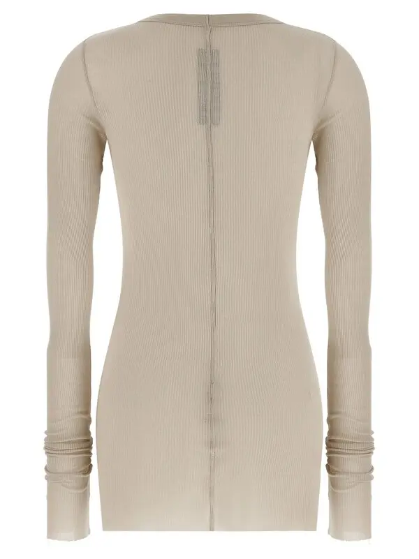 Rick Owens Ribbed Long Sleeve T-shirt - Cream