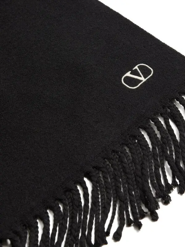 Valentino Garavani Wool Scarf With Vlogo Embroidery