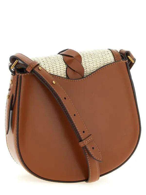 Isabel Marant Étoile Altay' Small Smooth Leather Crossbody Bag With Raffia Insert