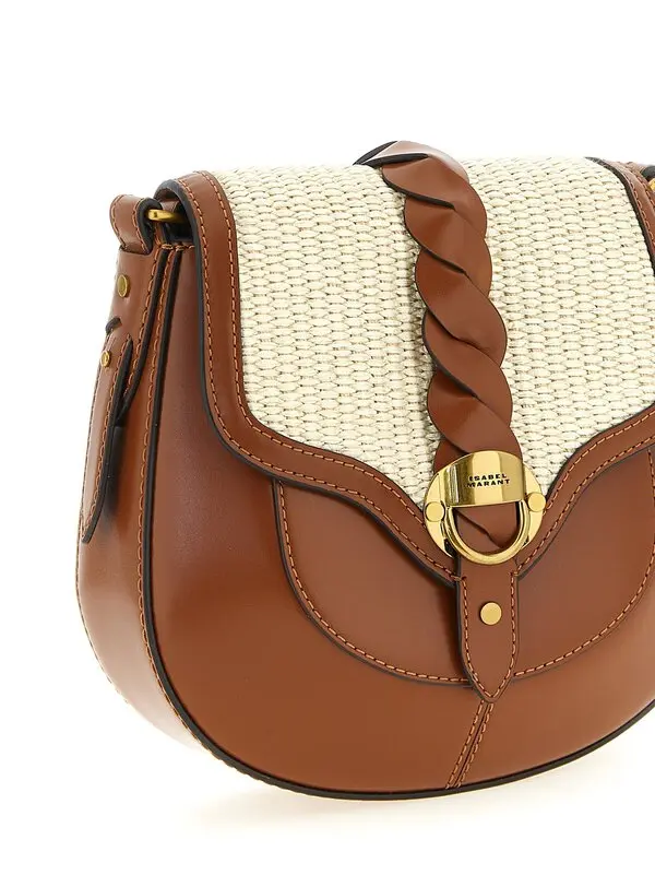 Isabel Marant Étoile Altay' Small Smooth Leather Crossbody Bag With Raffia Insert