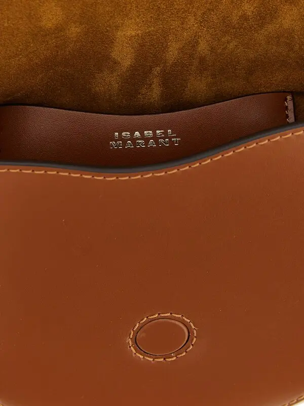 Isabel Marant Étoile Altay' Small Smooth Leather Crossbody Bag With Raffia Insert