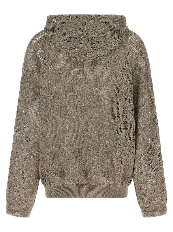 Brunello Cucinelli Openwork Hooded Sweater