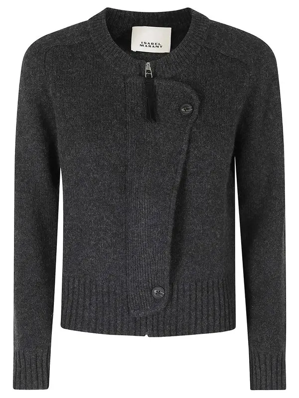 Isabel Marant Étoile Murielle Wool And Cashmere Zip Cardigan - Gray