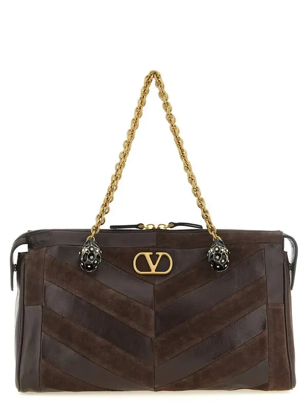 Valentino Garavani Panthea Medium Shoulder Bag - Brown