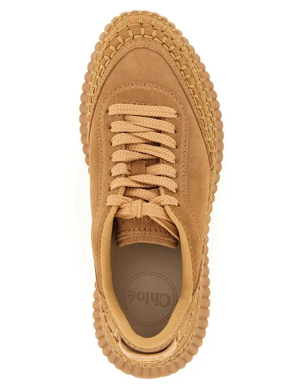 Chloé Nama Wedge Sneakers - Cream