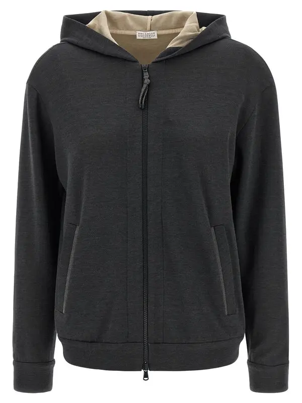 Brunello Cucinelli Monile Hoodie - Gray