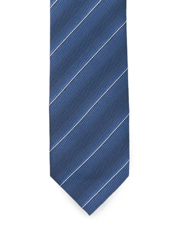 TOM FORD Stripe Tonal Weave Silk Tie - Blue
