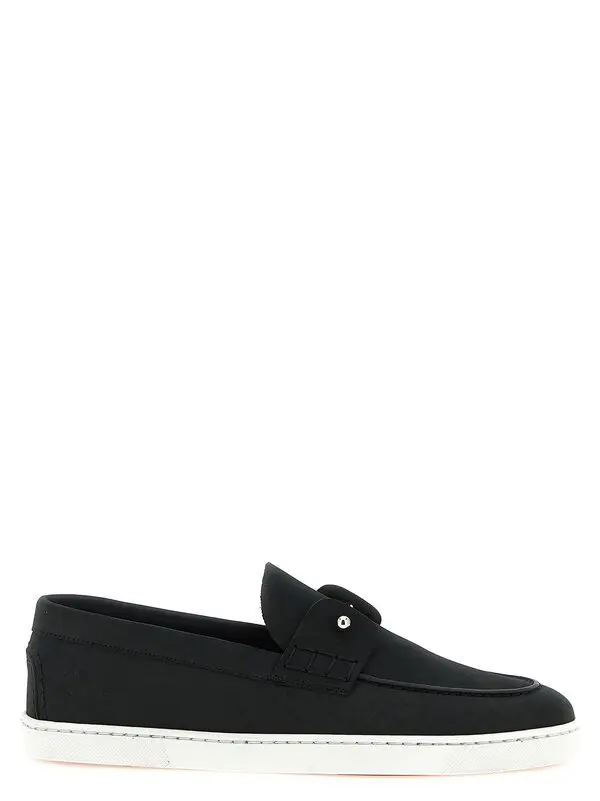 CHRISTIAN LOUBOUTIN Chambeliboat Nubuck Leather Loafers - Black