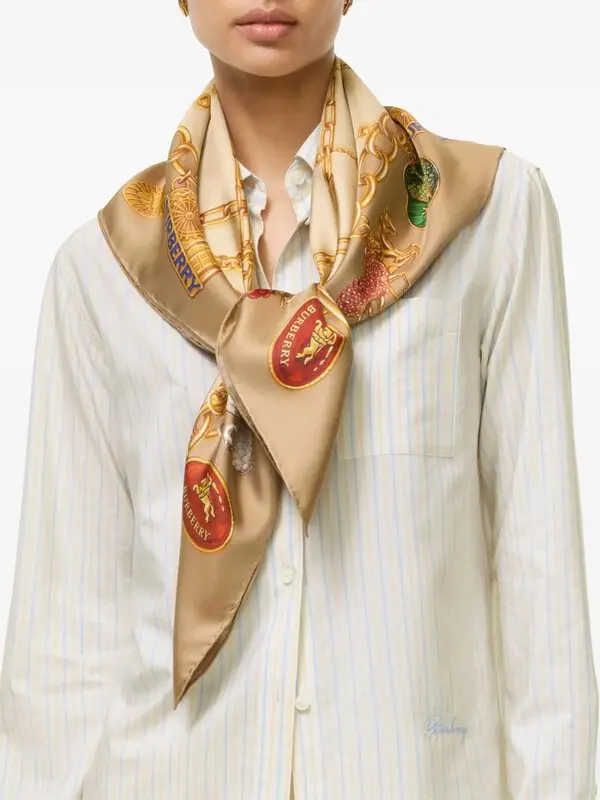 Burberry Check Charm Silk Scarf