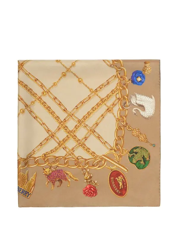 Burberry Check Charm Silk Scarf