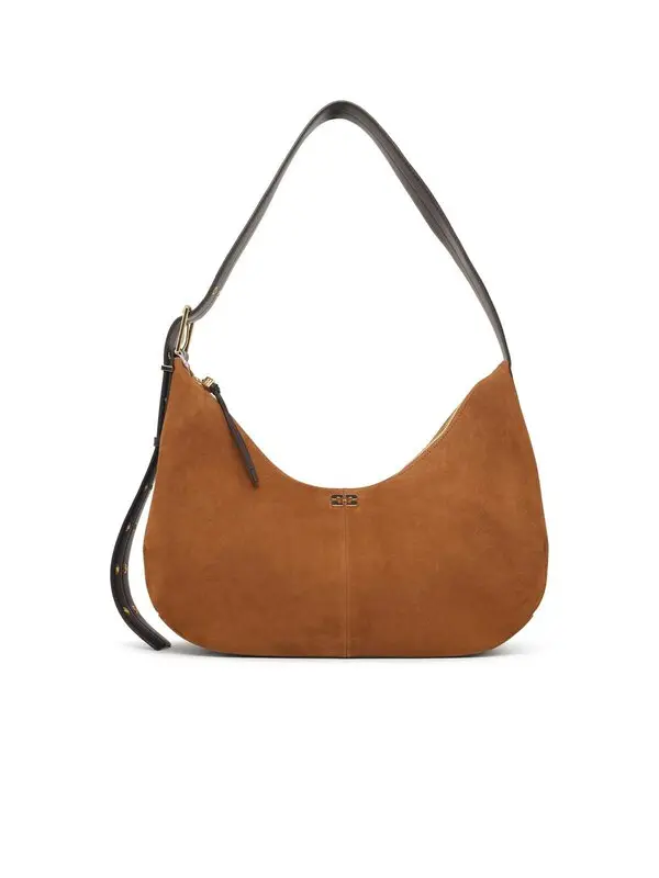 GANNI Hobo Belt' Suede Bag - Brown