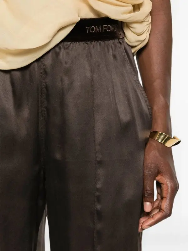 TOM FORD Silk Satin Pajama Pants - Brown