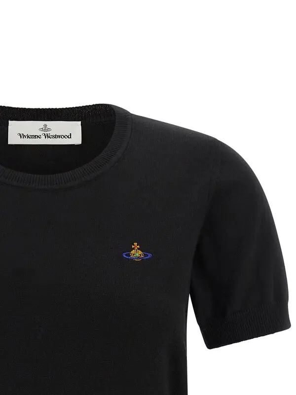 VIVIENNE WESTWOOD Bea Short Sleeve Knit Top - Black