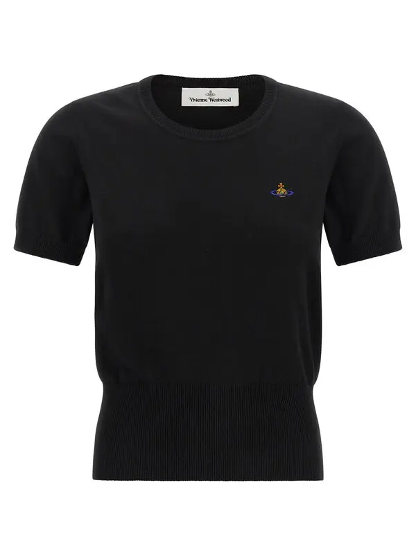 VIVIENNE WESTWOOD Bea Short Sleeve Knit Top - Black