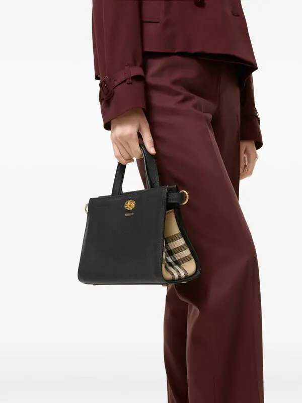 Burberry Mini Cotswolds Check Tote Bag - Black