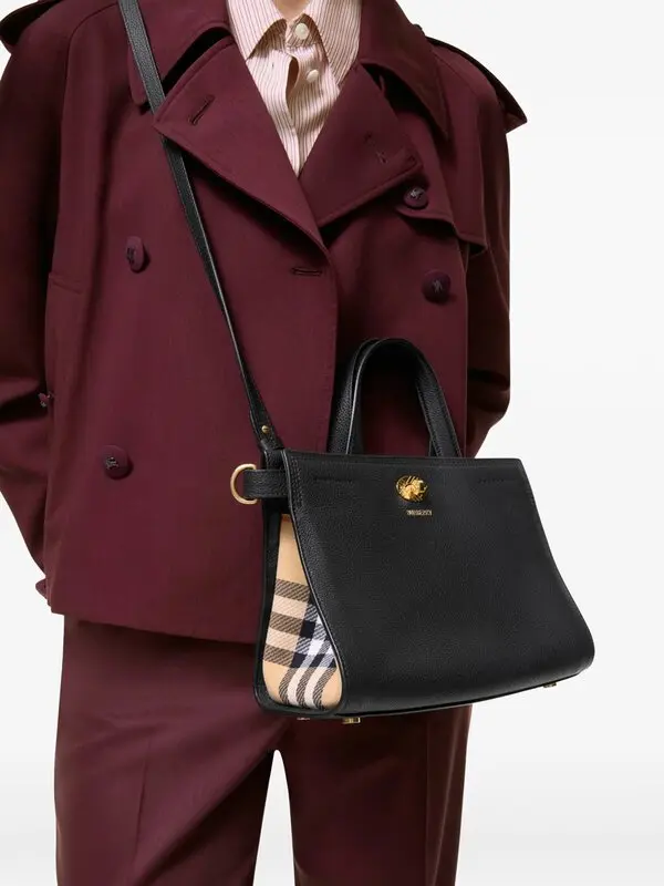 Burberry Mini Cotswolds Check Tote Bag - Black