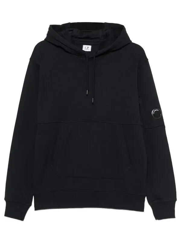 C.P. COMPANY Diagonal Raised Fleece Hooded Lens Sweatshirt - Blue